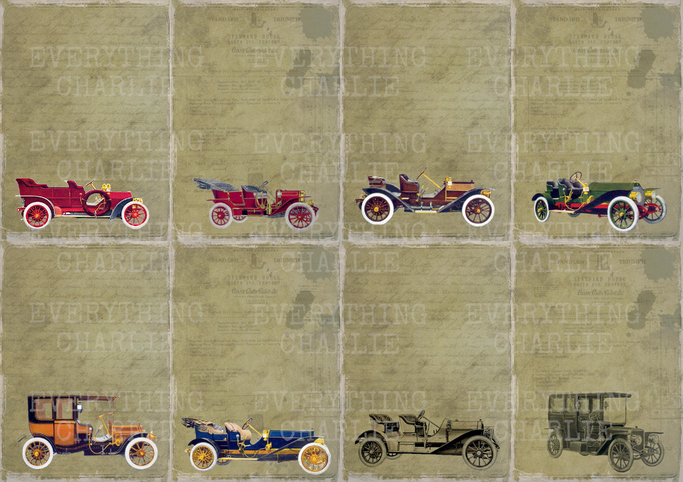 Vintage Cars Printable Digital Download for Junk Journals and ...