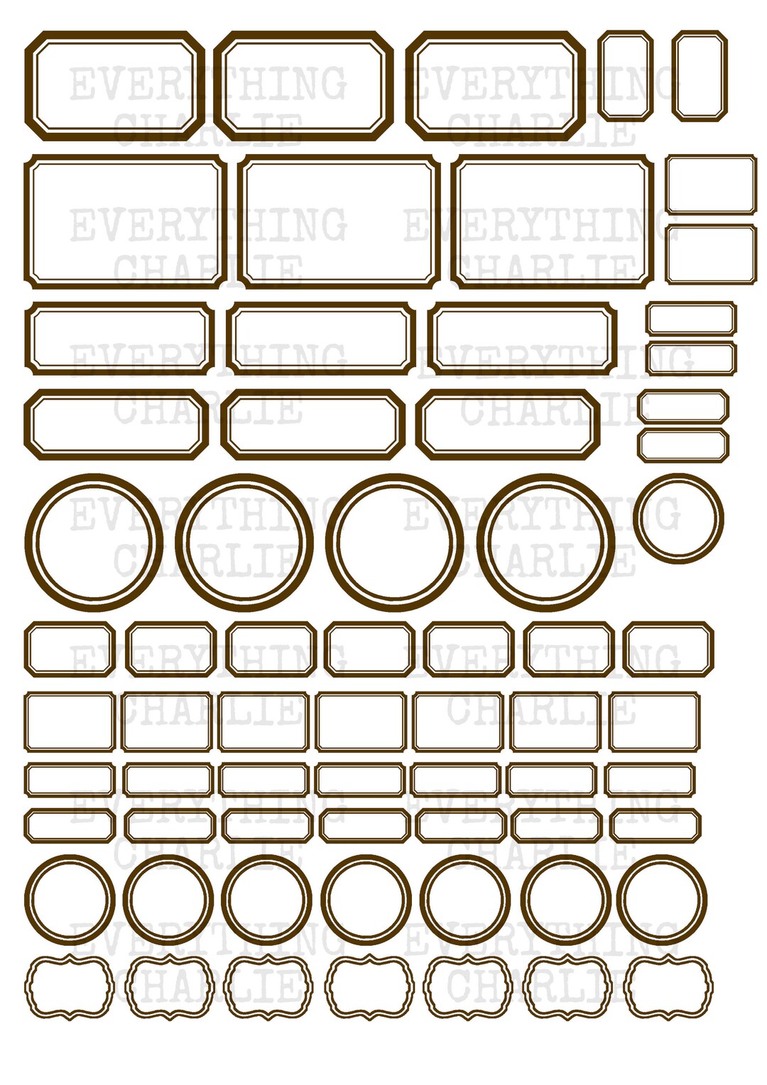 Blank Printable Colored Labels. Digital Download for Junk Journals ...