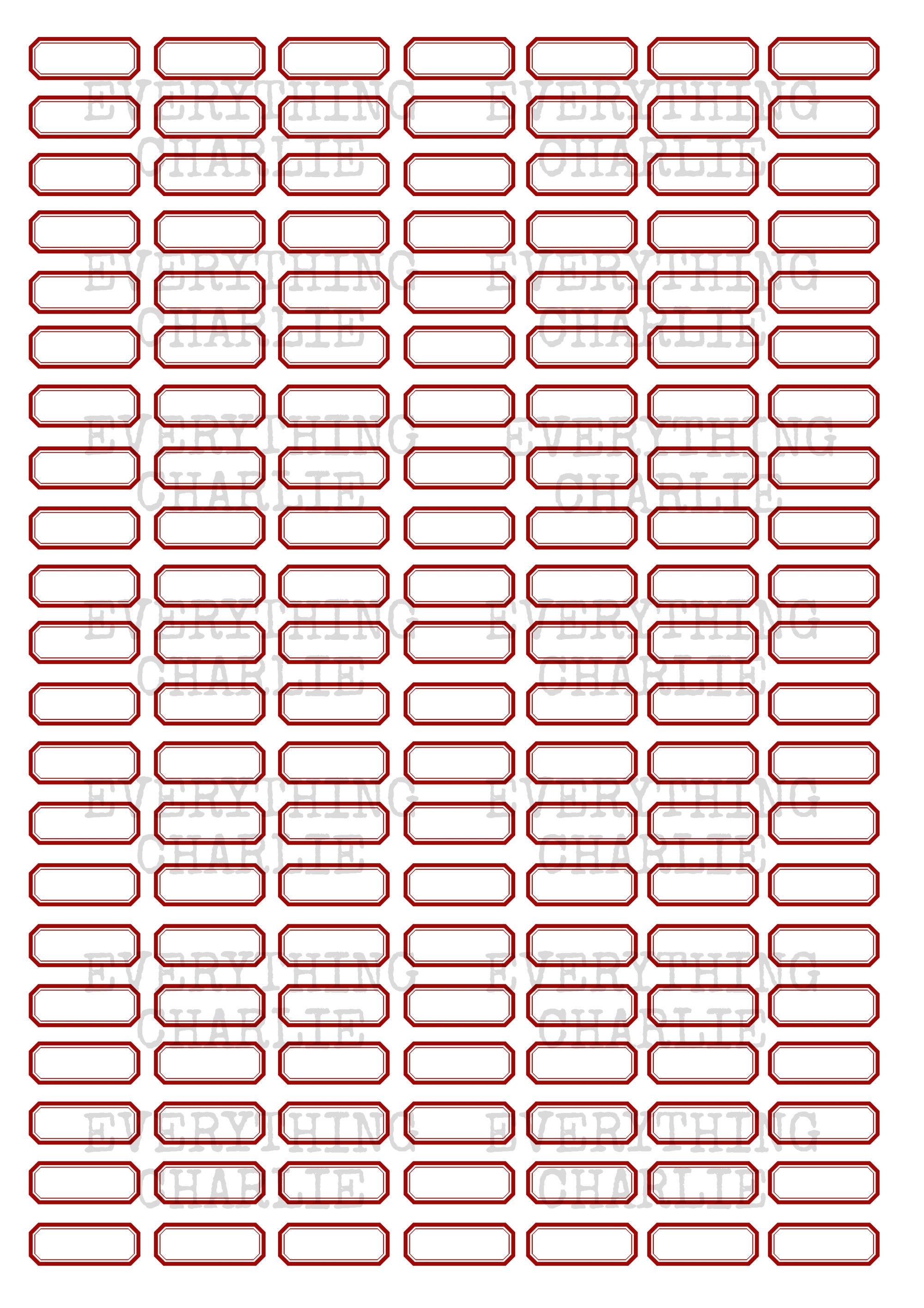 Printable 1 Inch Blank Rectangle Labels Digital Download for - Etsy UK