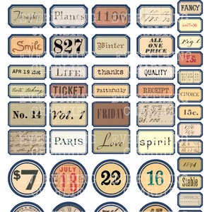 Random Words and Numbers Printable Labels, Digital Download for Junk ...