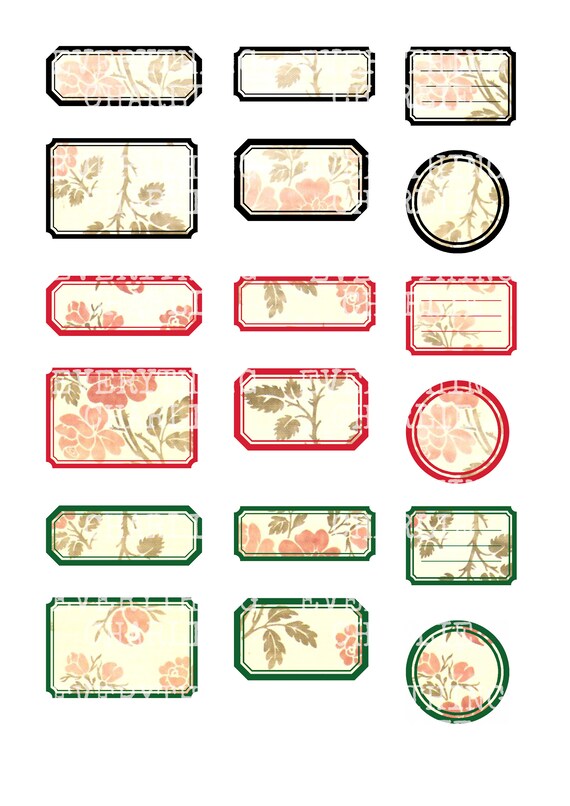 Blank Labels Vintage Style Digital Download Printable Label - Etsy