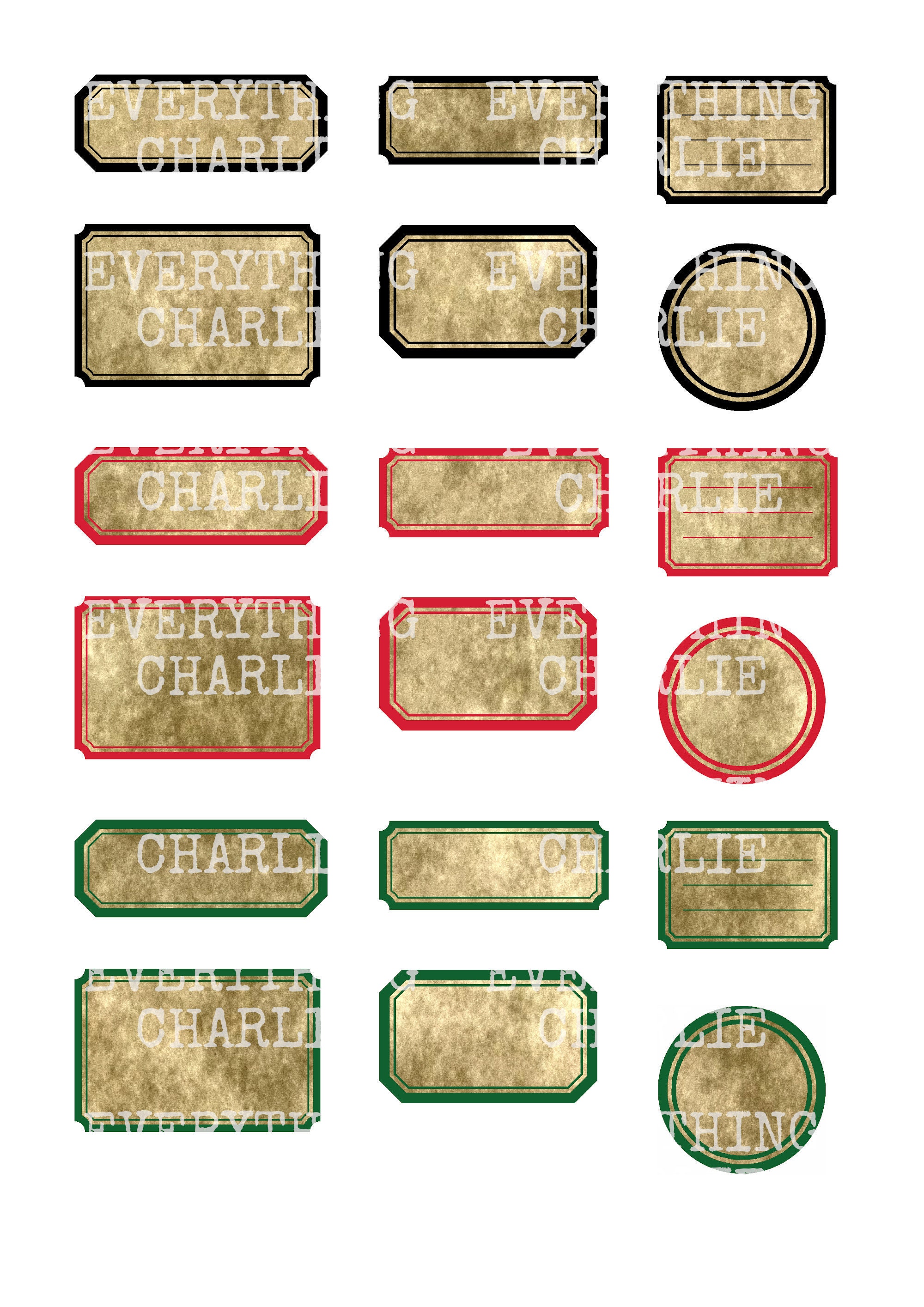 Blank Labels Vintage Style Digital Download Printable Label - Etsy