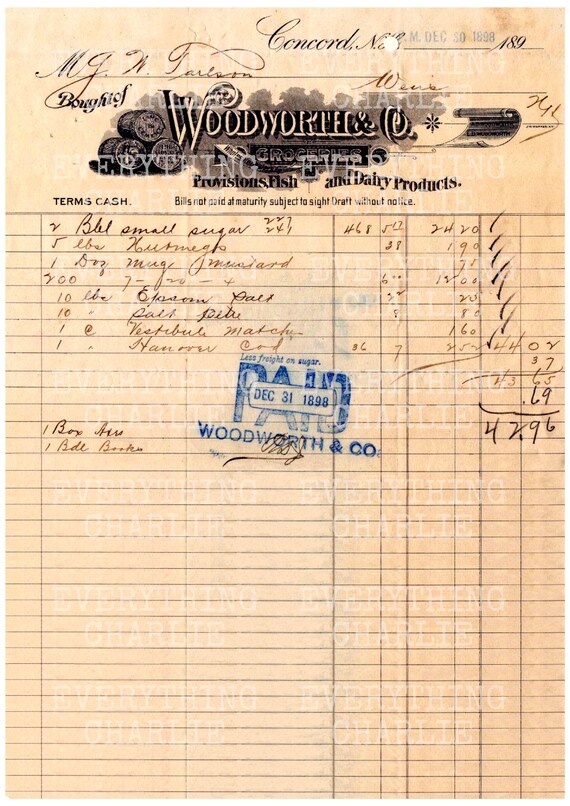 Printable Vintage Invoices/receipts Digital Download Ephemera | Etsy