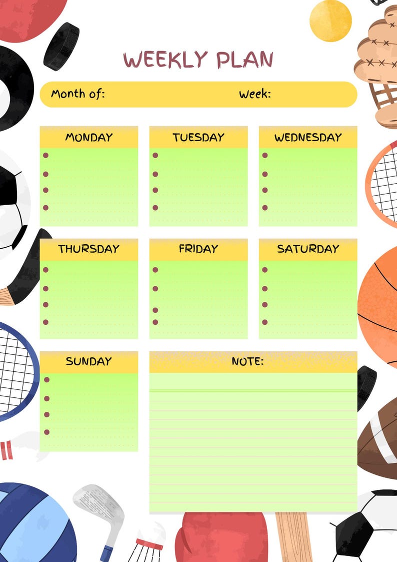 Editable Weekly Planner Printable, Digital Weekly Planner PDF Weekly ...