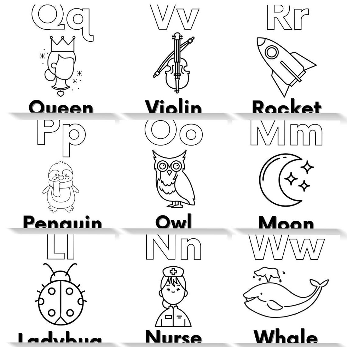 26 Alphabet Coloring Book, Kindergarten ABC Coloring Page ABC Baby ...