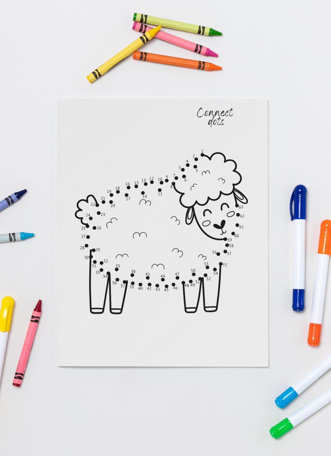 Interactive Dot to Dot Coloring Book for Kids - Instant Download PDF ...