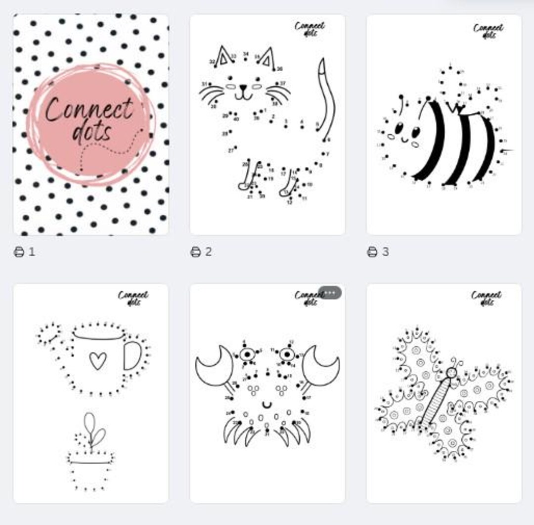 Interactive Dot to Dot Coloring Book for Kids - Instant Download PDF ...