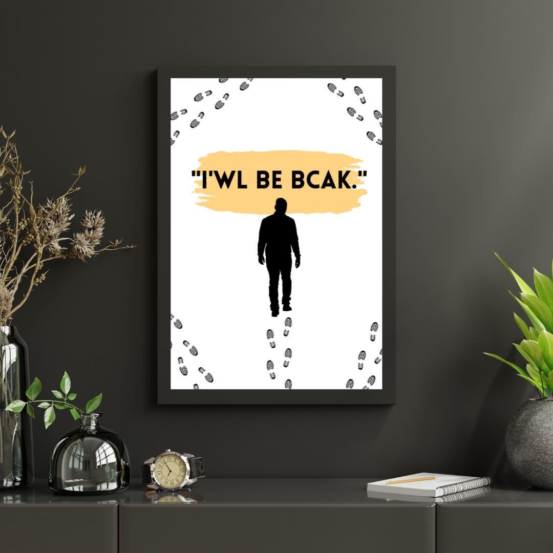 I'wl Be Bcak Funny Scrambled Quote Poster Instant Download PDF Movie ...
