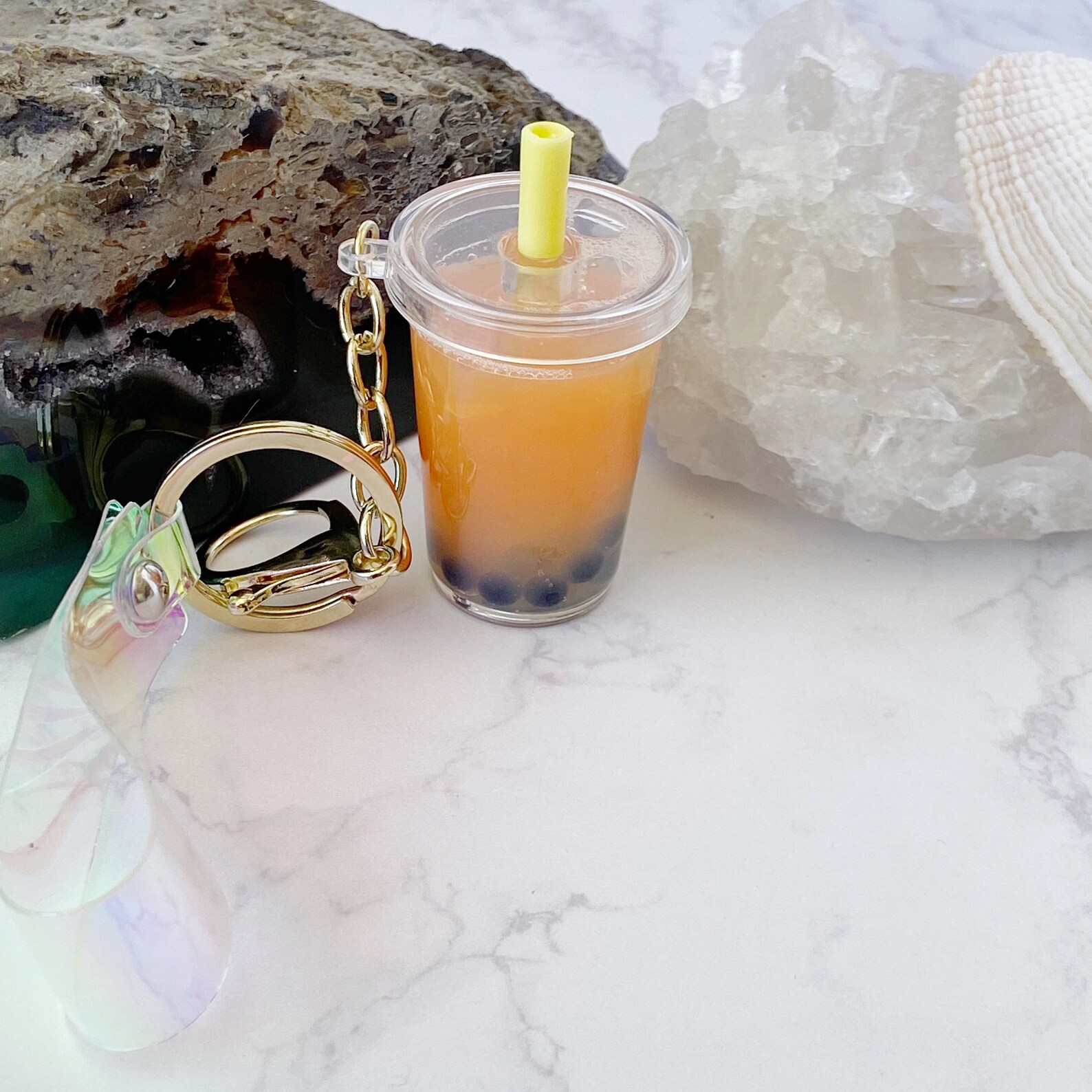 Liquid Boba Keychain | Moving Bubble Tea Charm - Etsy