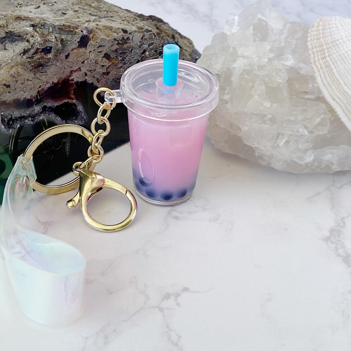 Liquid Boba Keychain | Moving Bubble Tea Charm - Etsy