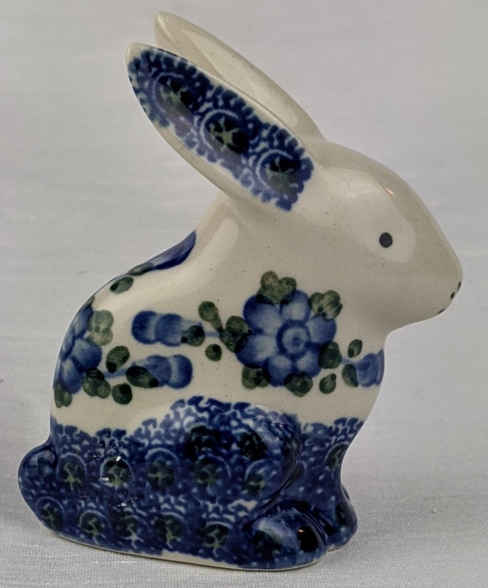 Polish Pottery Ceramic Small Bunny Rabbit statuette. Hand | Etsy