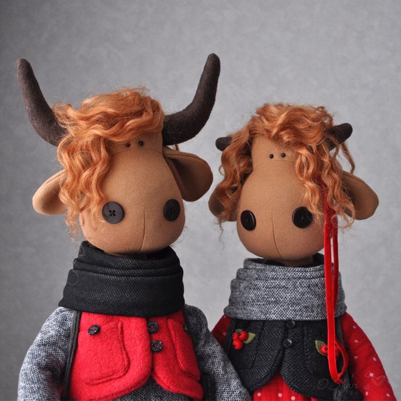 Tilda Cow Dolls, Scottish Decor, Christmas Textile Toys (pair) - Etsy UK