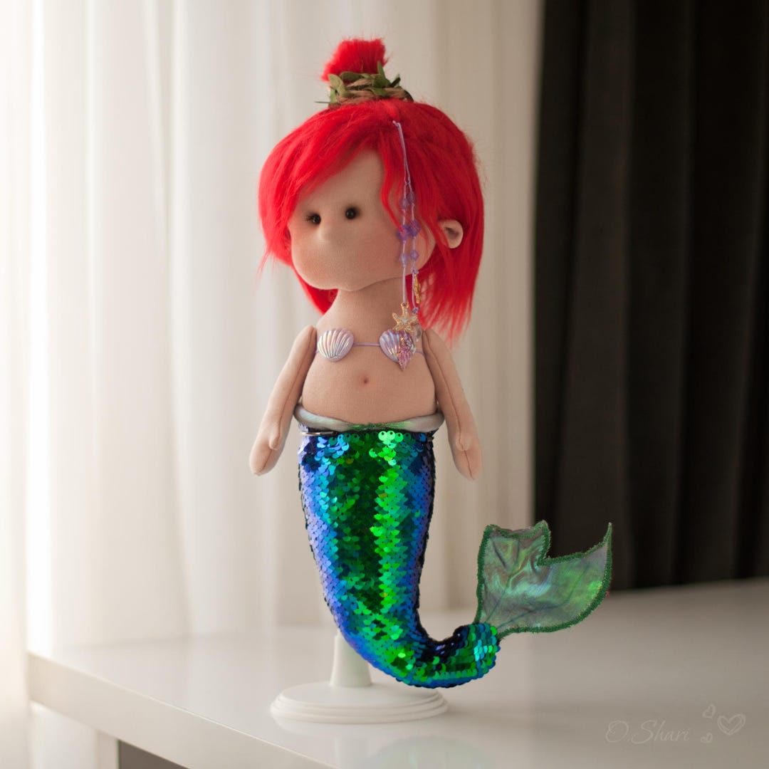 Interior Textile Doll Little Mermaid Custom Art Doll Tilda Gift for ...