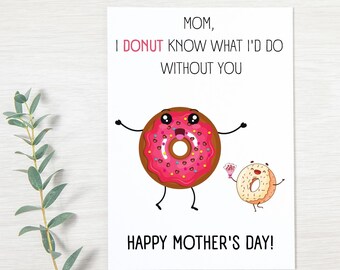 Father's Day Card, Donut Father's Day Card, Cute Father's Day Card, Pun ...