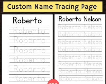 Custom Name Tracing Page, Custom Name Tracing Sheet Handwriting ...