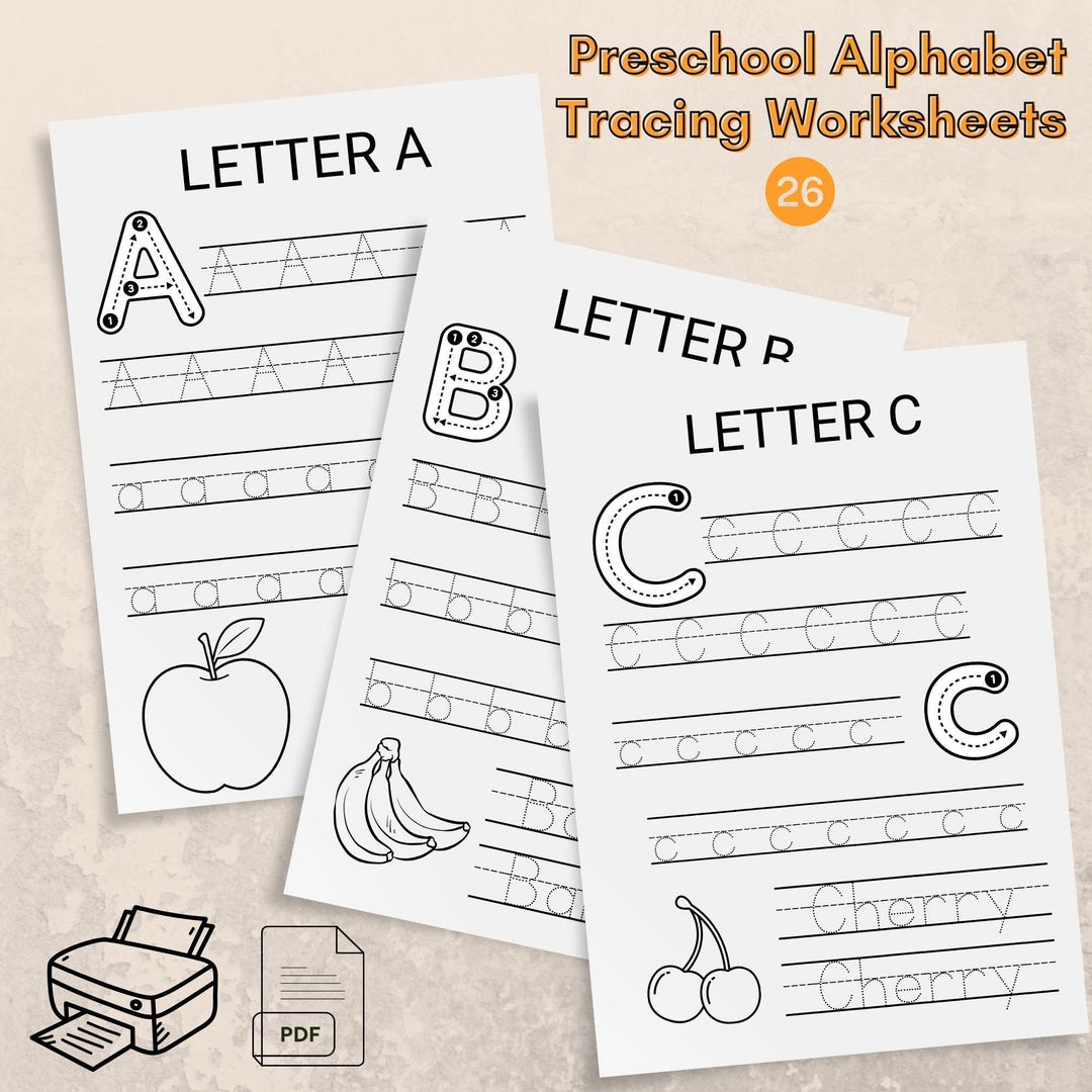 Preschool Alphabet Tracing Worksheets, Letters of the Week Activity ...