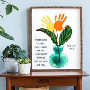 Mother's Day Crafts,printable Handprint Craft PDF, Sunflower Handprint ...