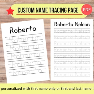 Custom Name Tracing Page, Custom Name Tracing Sheet Handwriting ...