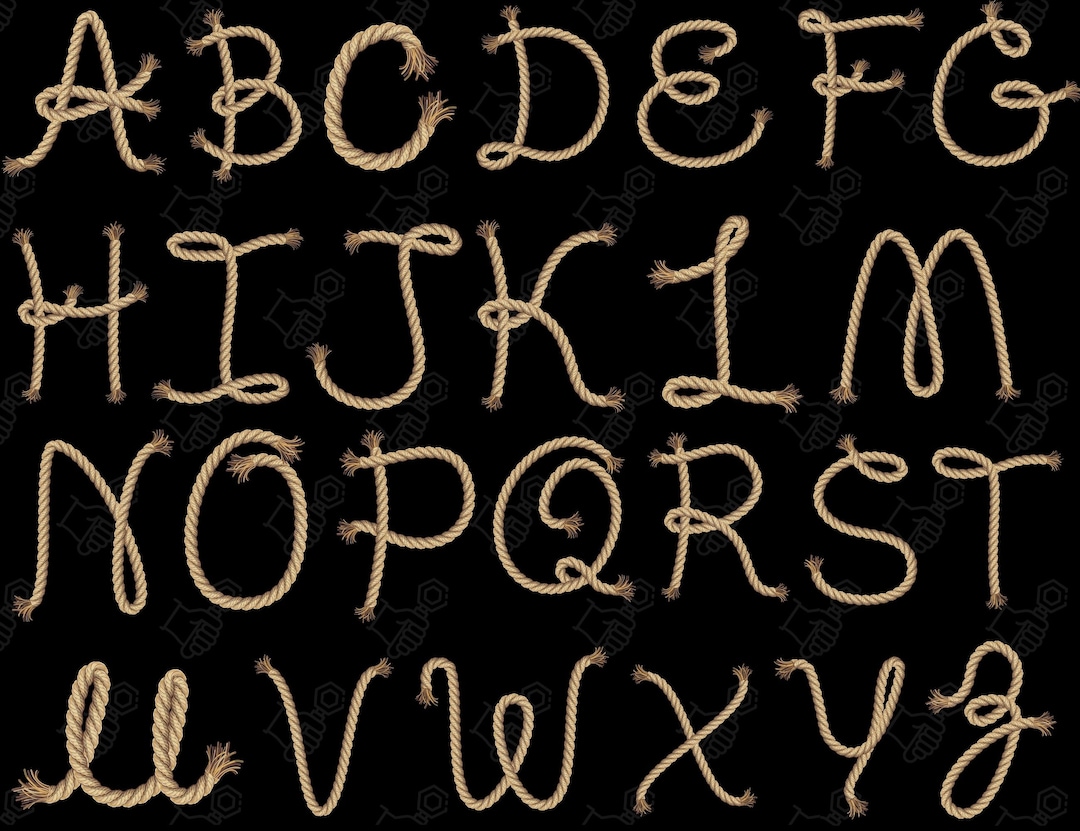 Rope Letters Pack PNG Digital Download | Letters Pack Digital Download ...