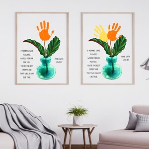 Mother's Day Crafts,printable Handprint Craft PDF, Sunflower Handprint ...