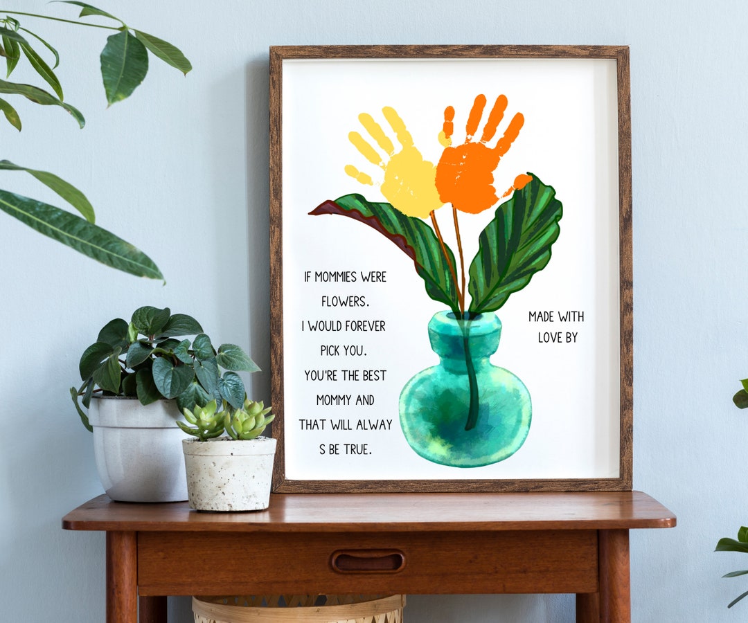 Mother's Day Crafts,printable Handprint Craft PDF, Sunflower Handprint ...