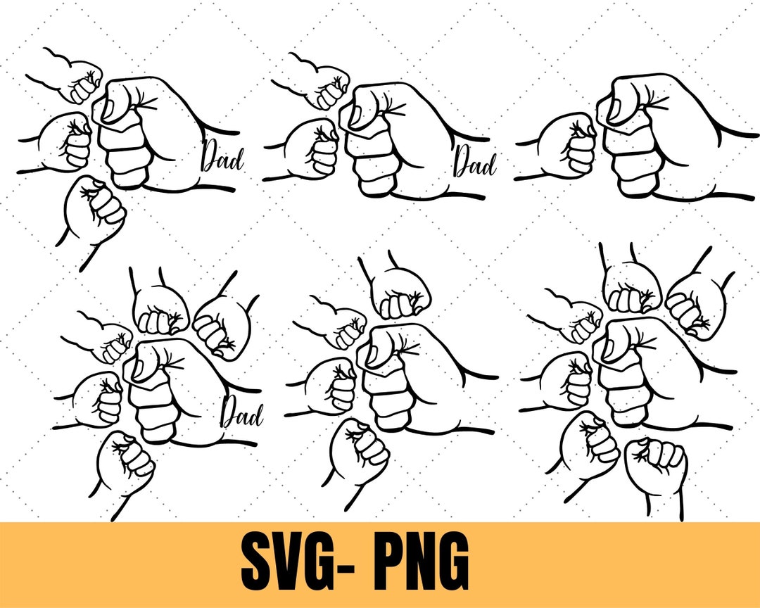 Father's Day Fist Bump Set, Father's Day Design, Baby Toddler Kid Dad ...