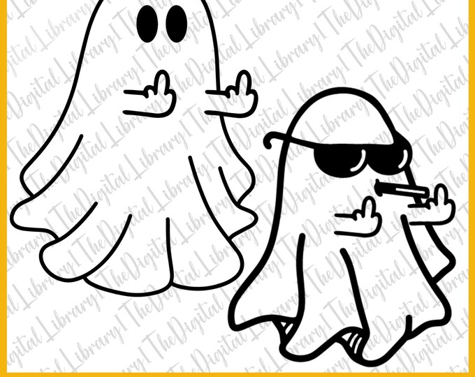 Ghost Middle Finger Svg Png, Halloween Svg Png, Svg File for Cricut ...