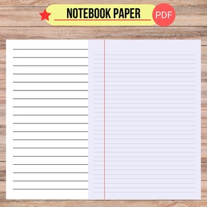 Notebook Digital Paper PDF PNG, School Notebook Wallpaper PDF Jpg, Back ...