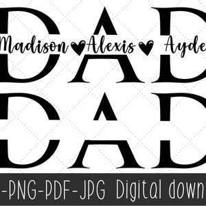 Dad SVG, Father Svg, Father's Day SVG, Dad Split Name Frame Svg, Dad ...
