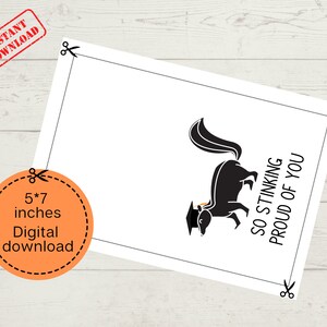 Funny Skunk Graduation Card | Proud of You (PDF & SVG) - Etsy