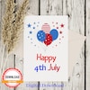 Happy 4th of July Greeting Card, Printable Independence Day Greeting ...