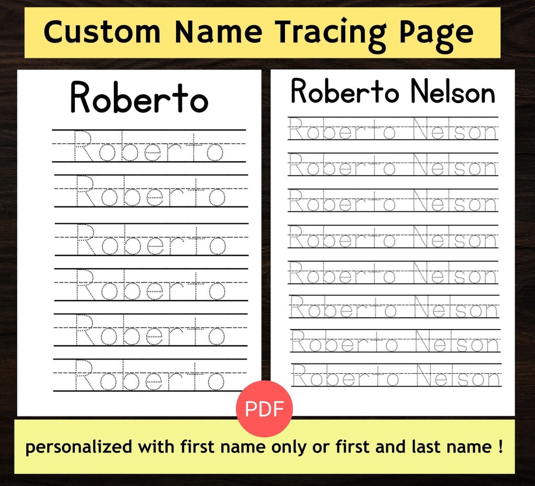 Custom Name Tracing Page, Custom Name Tracing Sheet Handwriting ...