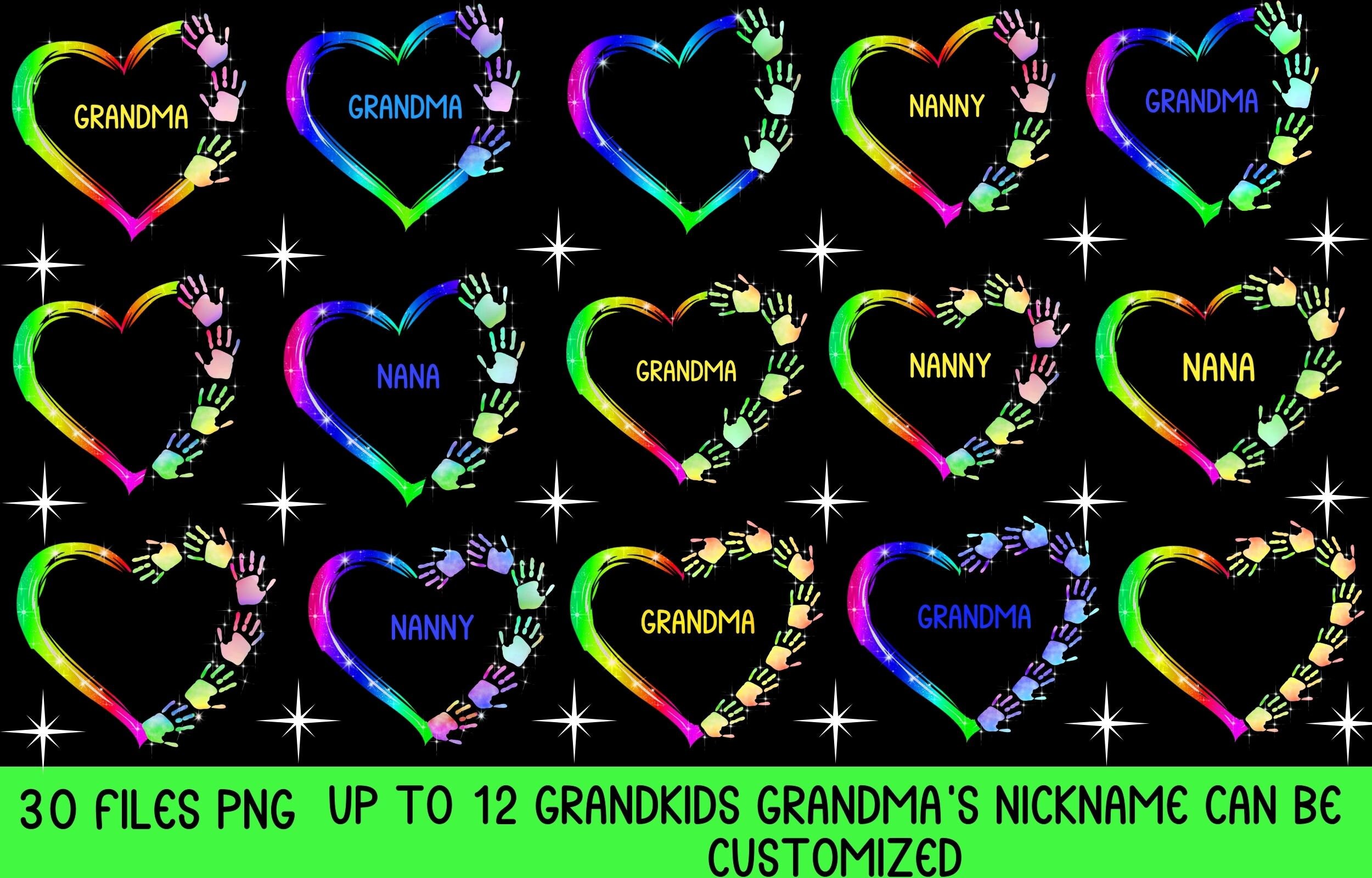 Personalizable Grandma Heart ,grandma Heart Design ,grandma Mom Nana ...