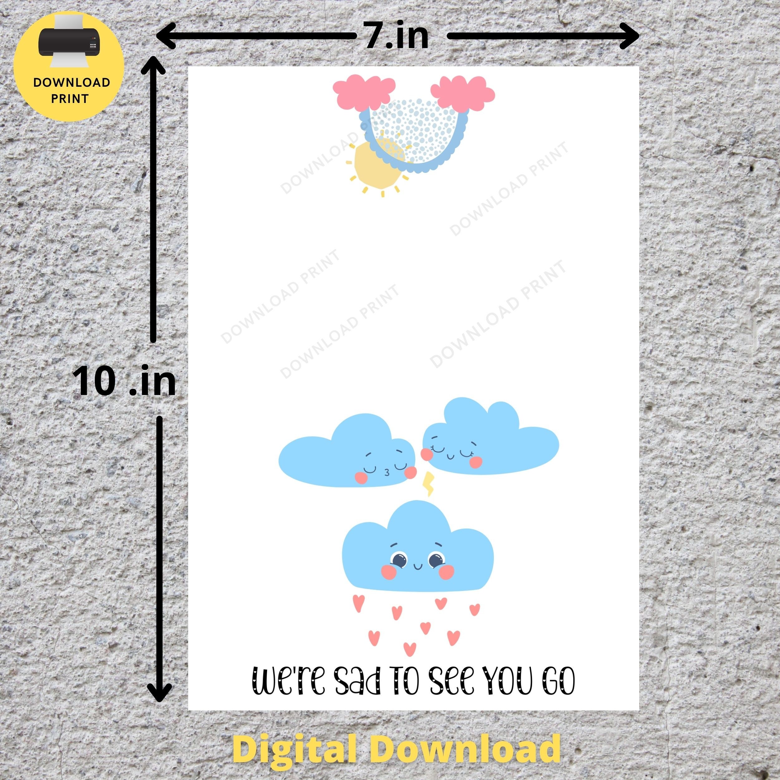 Printable Farewell Card Goodbye Card Good Luck With Your New | Etsy