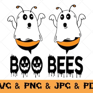 Boo Bees Svg, Boo Bees PNG , Ghost Bee Svg, Boo Svg, Halloween SVG ...