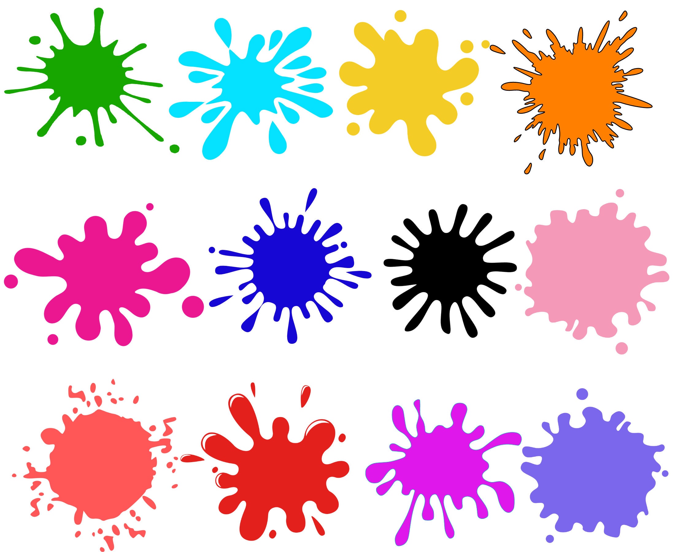 Paint Splatter SVG, Bundle, Paint Splats Svg, Paint PNG, Vector, Ink ...