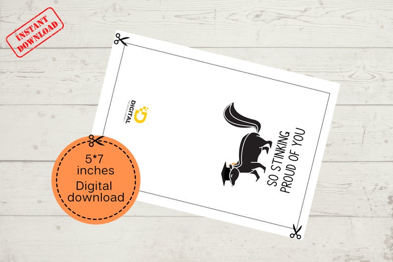 Funny Skunk Graduation Card | Proud of You (PDF & SVG) - Etsy