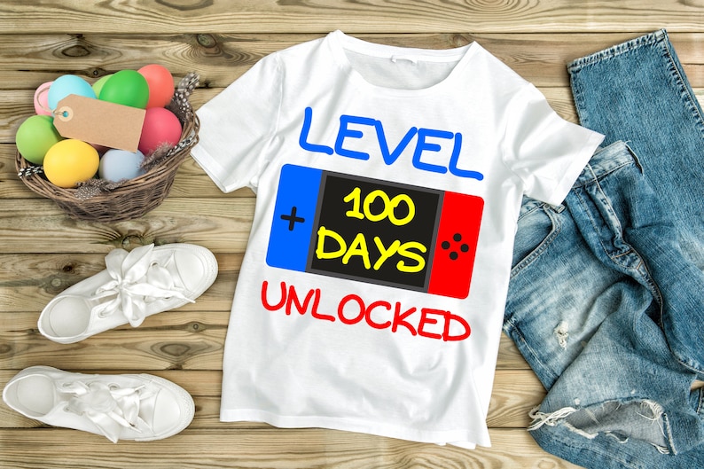 Level 100 Days Unlocked Svg Level 100 Days of School 100 - Etsy