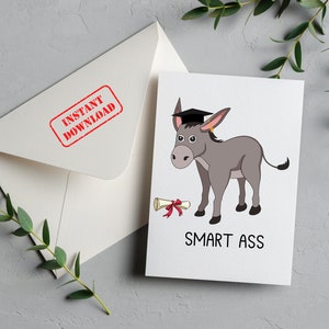 Funny Graduation Card, Smart Ass Card, Funny Grad Card, High School ...