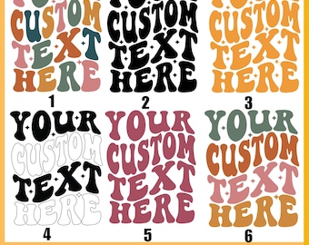 Custom Wavy Stacked Svg Png, Custom Wavy Text Svg, Personalized Text, Custom Wavy Font, Custom ...