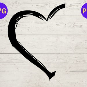 Half a Heart Template, Digital File, Instant Download, Svg, Png - Etsy