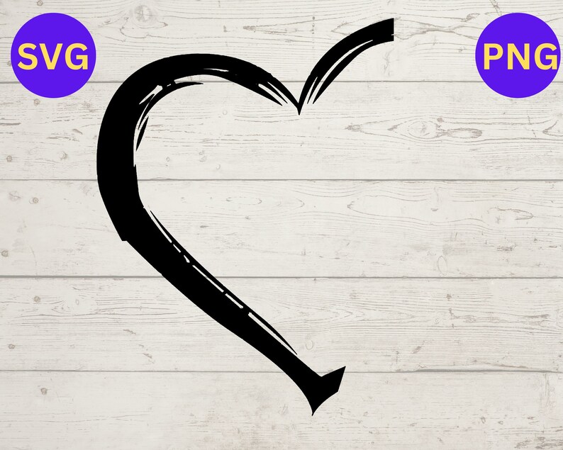 Half a Heart Template, Digital File, Instant Download, Svg, Png - Etsy