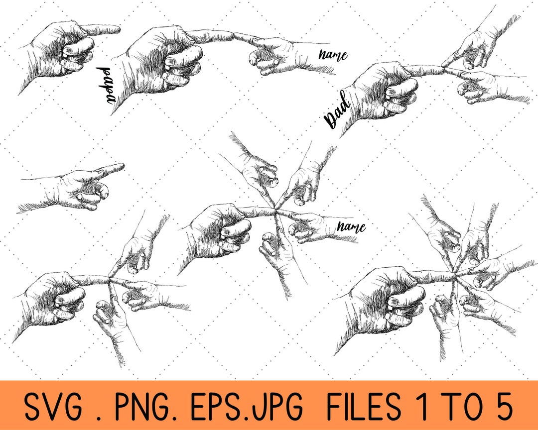 Personalized Dad and Childs Hands Father's Day Svg Bundle,dad Life ...