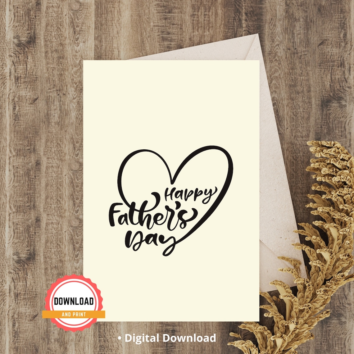 HAPPY FATHERS DAY Printable Card Card for Dad Fathers Day - Etsy