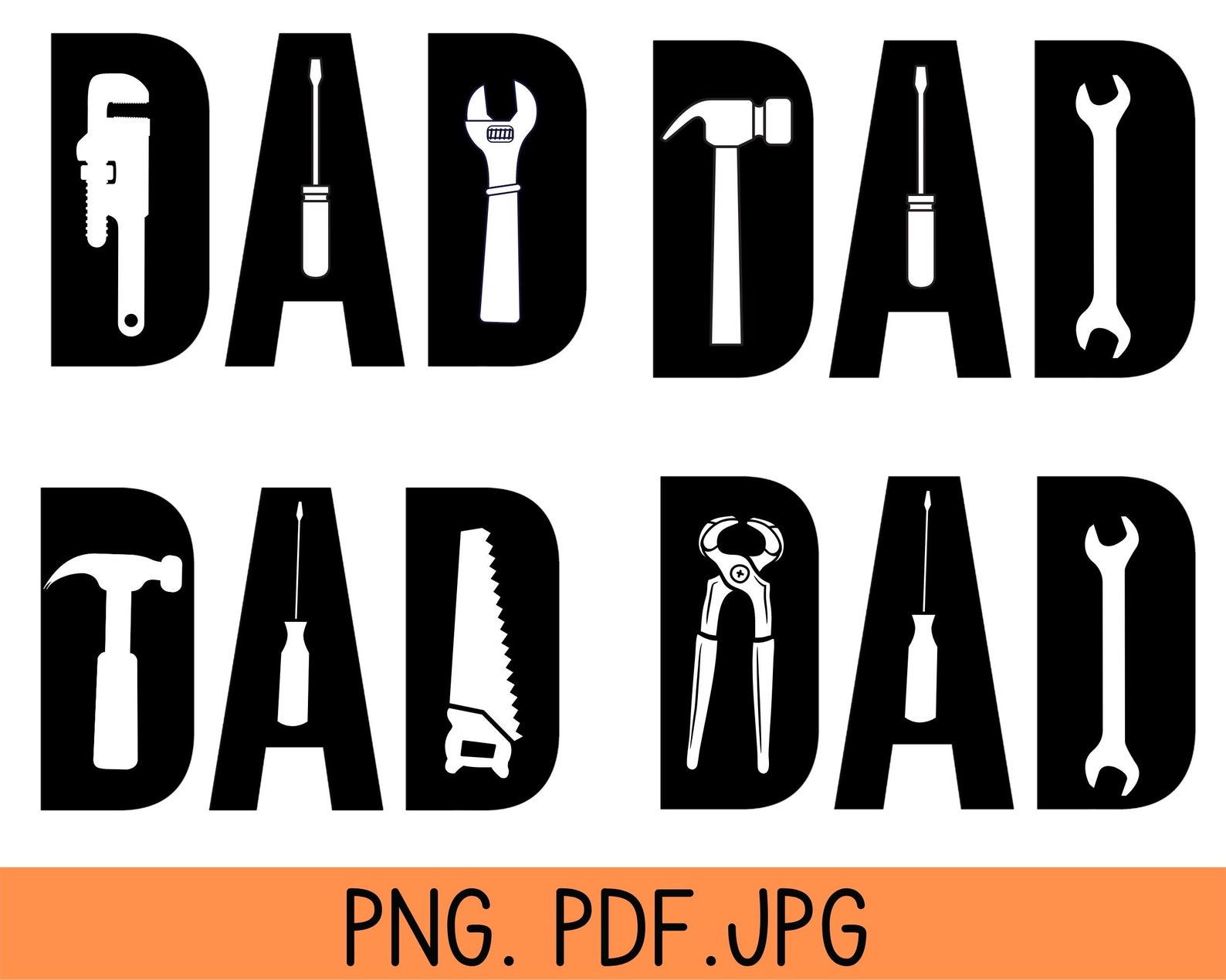 Dad-tools PNG PDF JPG Digital Dad Father's Day - Etsy