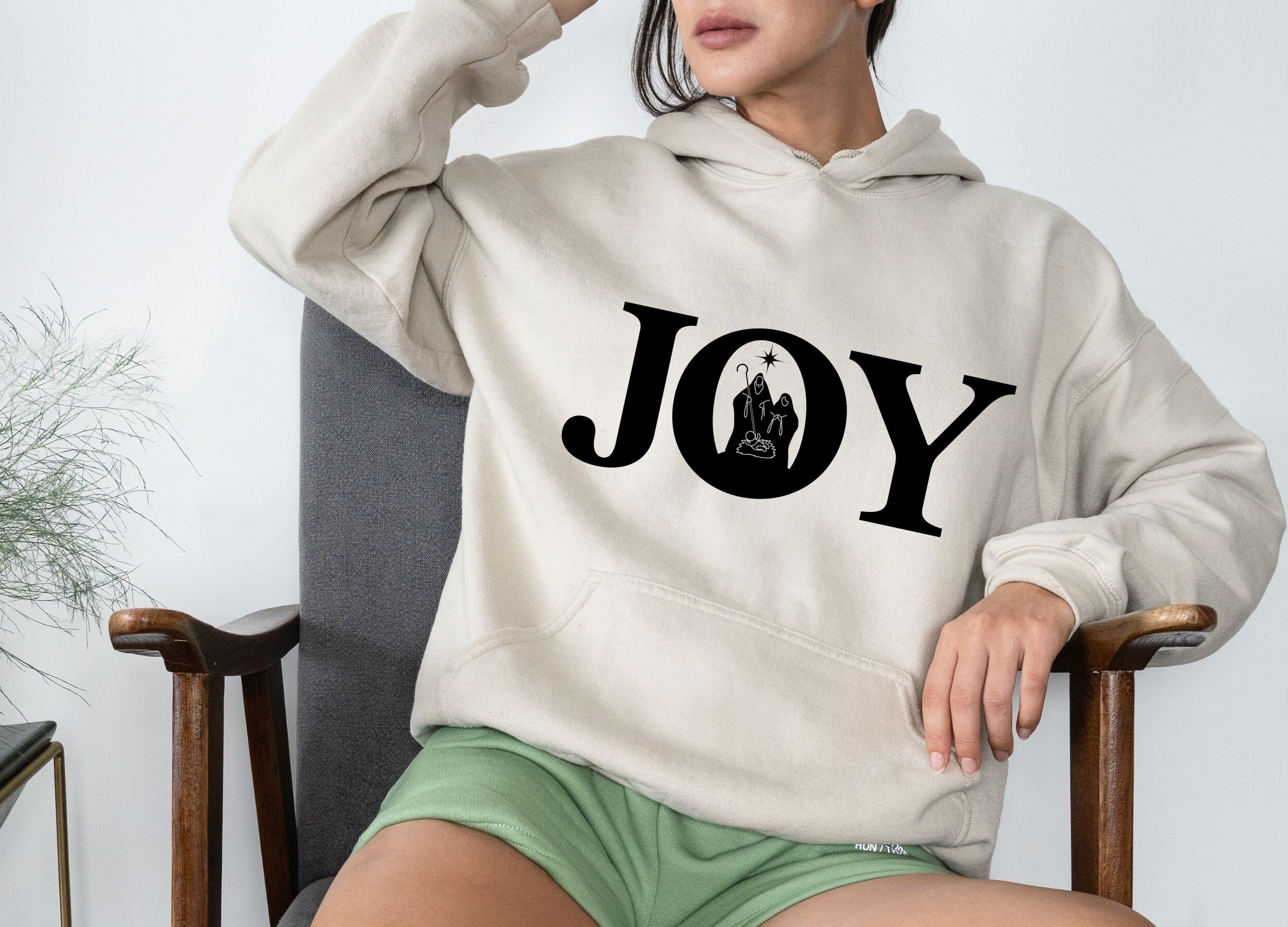 Holiday Clipart Black Word Joy in Fancy Lettering With Baby - Etsy