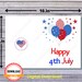 Happy 4th of July Greeting Card Printable Independence Day - Etsy