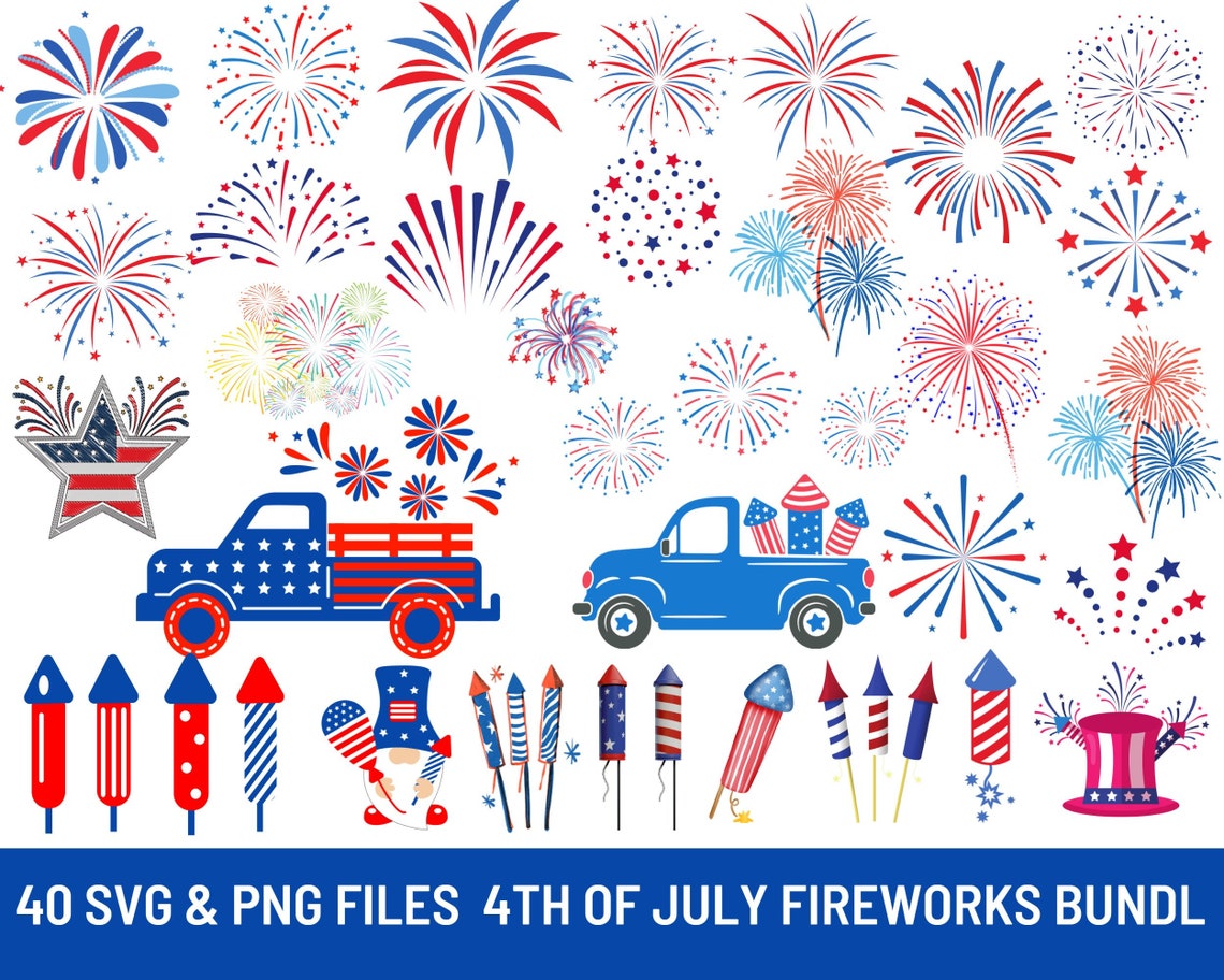 Fireworks Png 4th of July Firework 40 Files Digital Download - Etsy