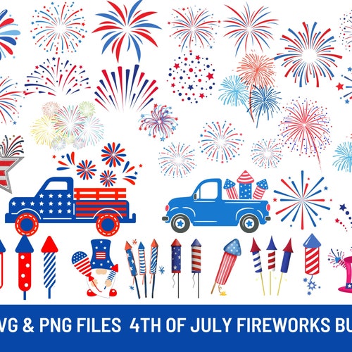 4th of July Fireworks SVG Bundle for Independence Day - Etsy