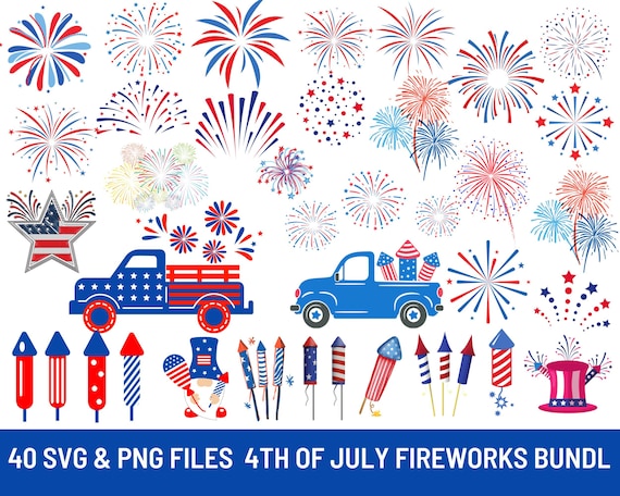 Fireworks Png 4th of July Firework 40 Files Digital Download - Etsy